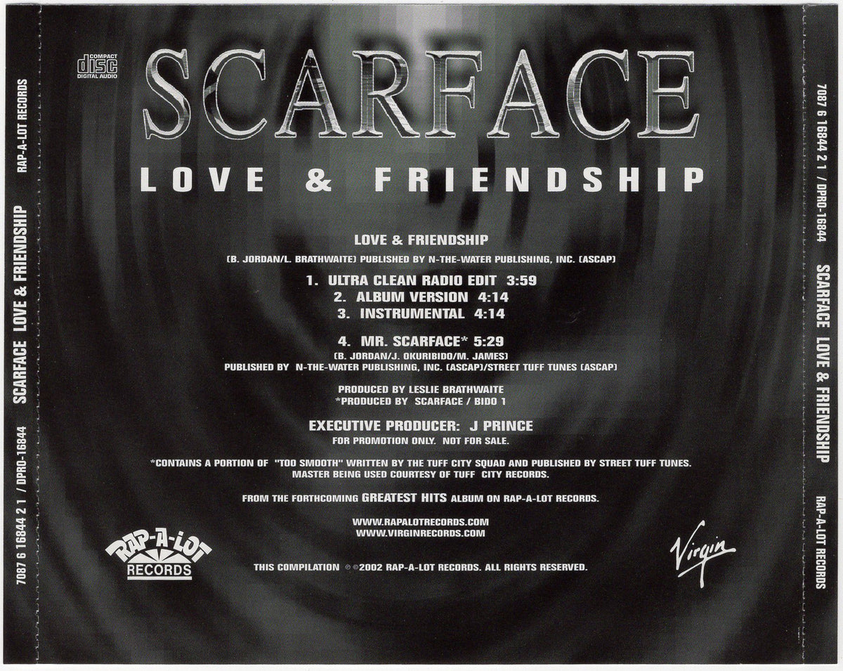 Scarface - Love & Friendship [CD Single] – Hella Dope Records